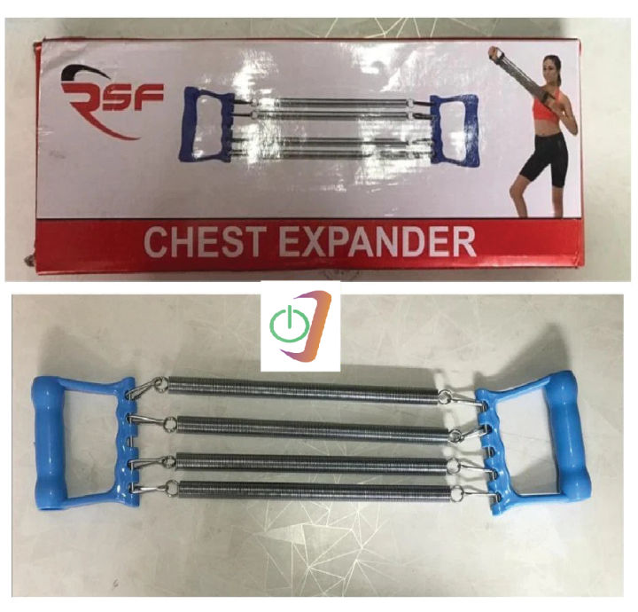 Two Function Chest Expander, Advanced 4 Steel Spring Heavy Duty Chest ...