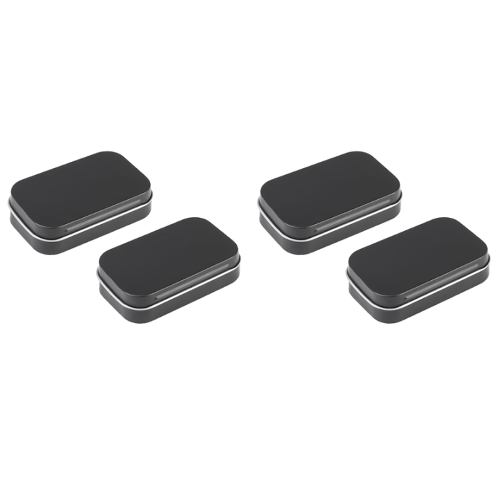 4 PCS Small Storage Box with Lid Rectangular Small Tin Boxes Metal Box ...