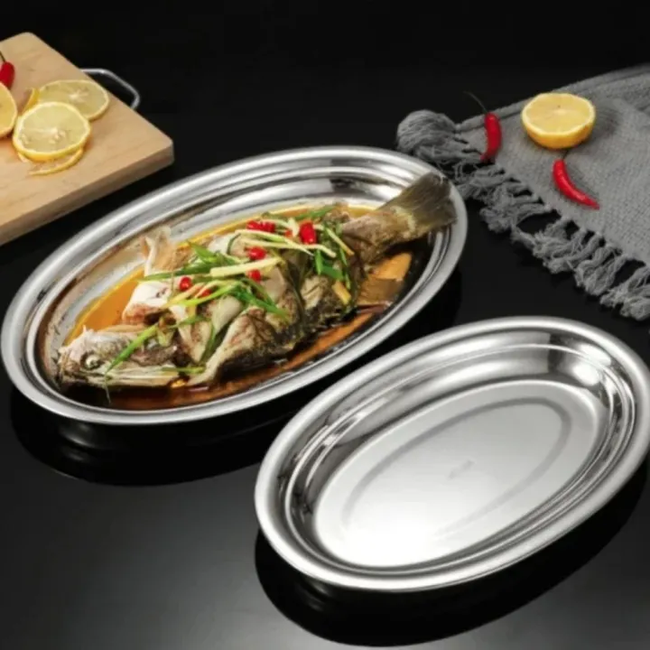 Multifunctional Stainless Steel Elliptical Steamed Fish Plate ...