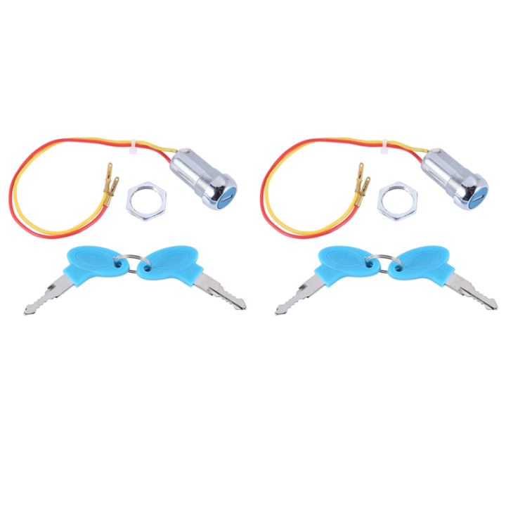 ARELENE 2X Universal Starting Switch Key Lock Wires Ignition Power Keys ...