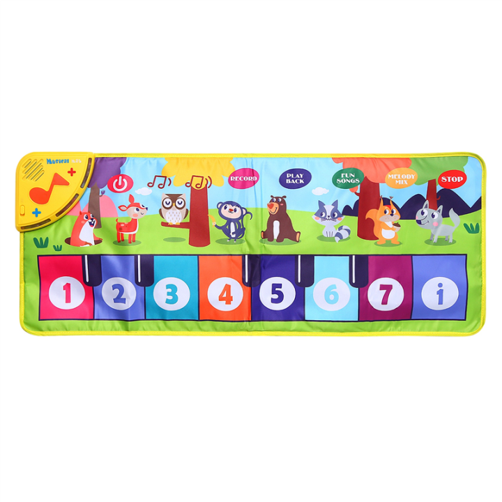 Music Game Mat Musical for Kids Floor Keyboard Dance Mat with 8 Animal ...