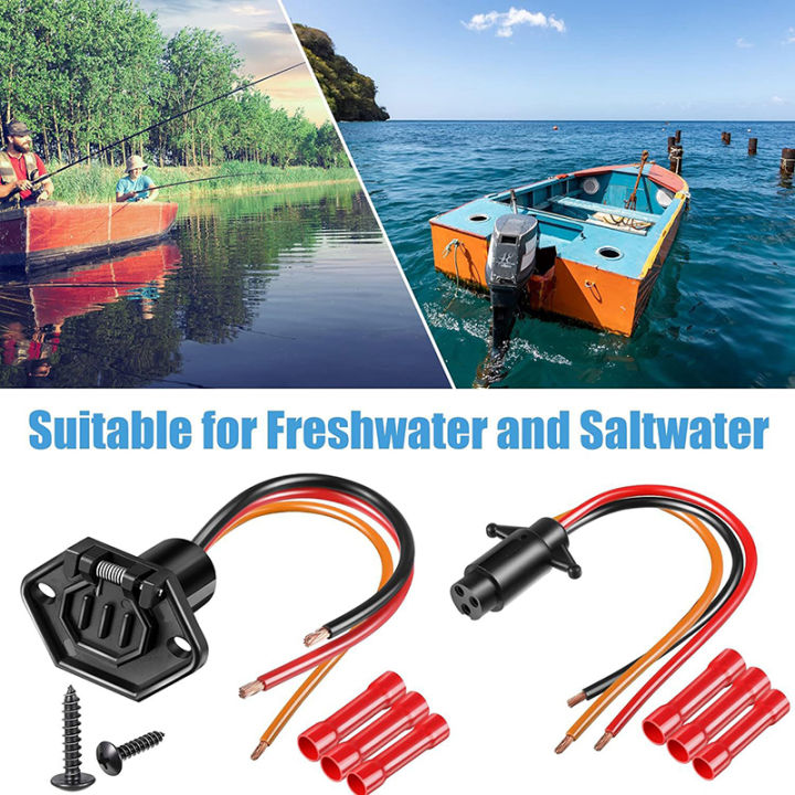 Trolling Motor Plug Practical Receptacle 8AWG Plug Receptacle Trolling ...