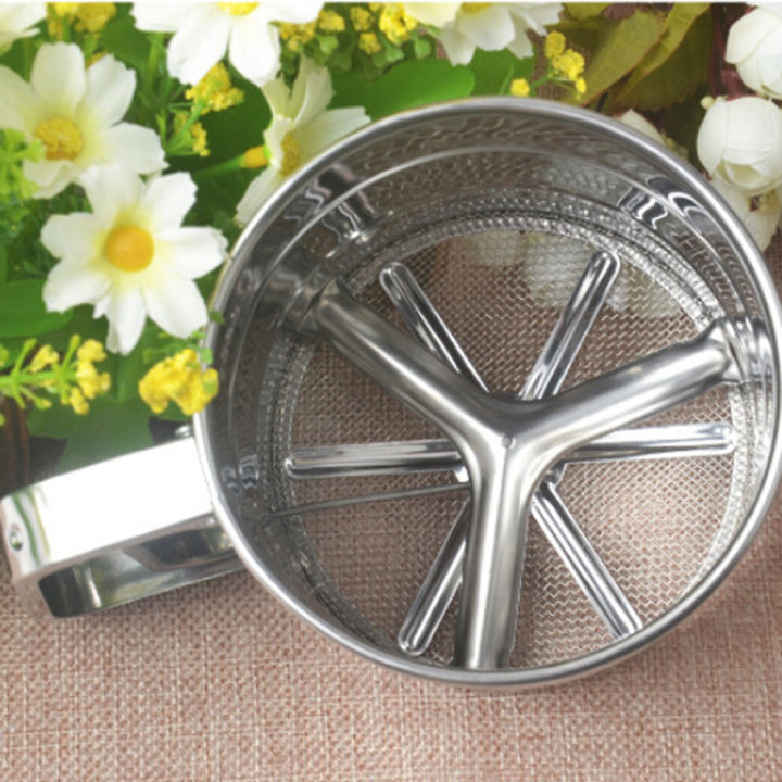 Stainless Steel Flour Sifter with Hand Press Design, Sieve Cup with ...