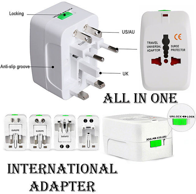 All in One Universal International Plug Adapter Port World Travel AC ...