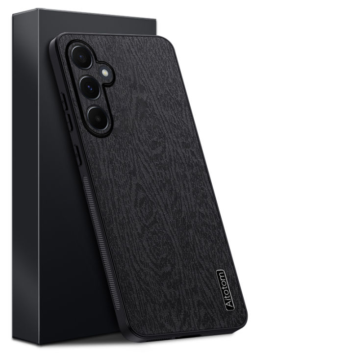 Vantime for Samsung Galaxy A55 5G Case Wood Texture Pattern Hard Casing ...