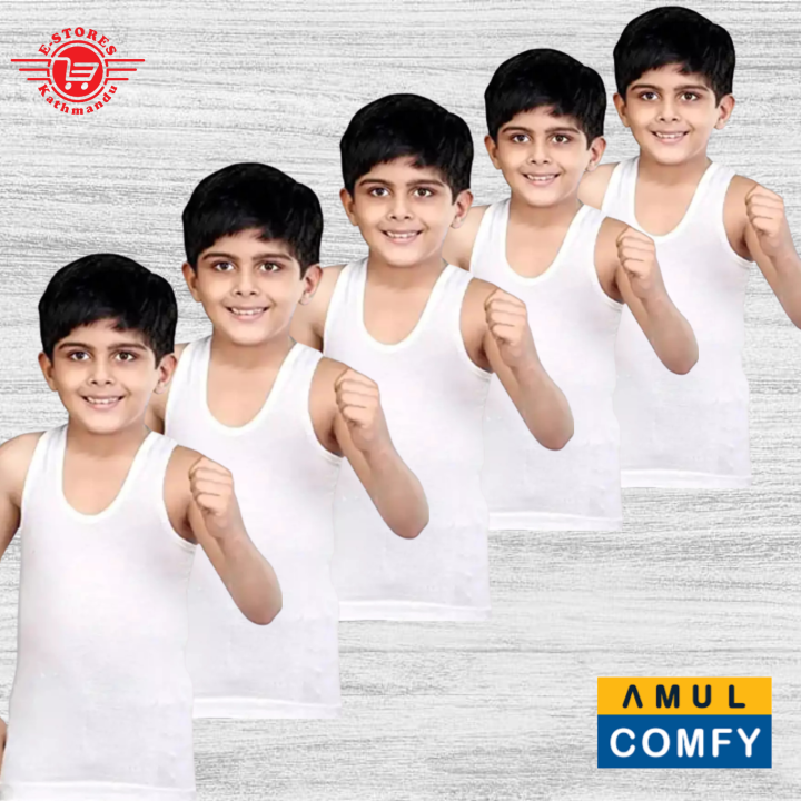 Amul Comfy Vest 100% Cotton For Kids (Pack Of 5Pcs) | Daraz.com.np