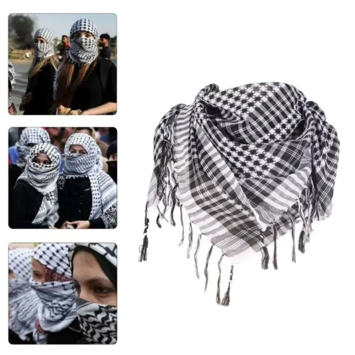 New Large Arab Shemagh Headscarf with Tassel Costume Head Neck Scarf ...