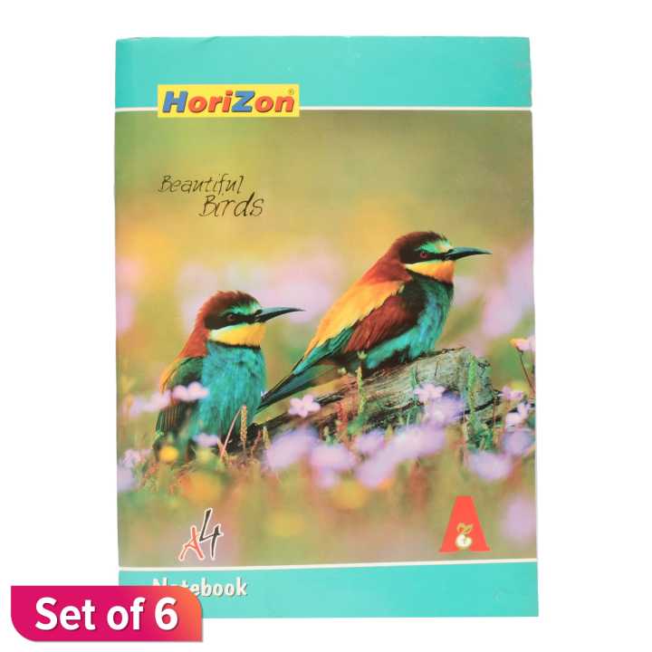 Horizon Birds Design Student Notebook A4 Set Of 6 | Daraz.com.np