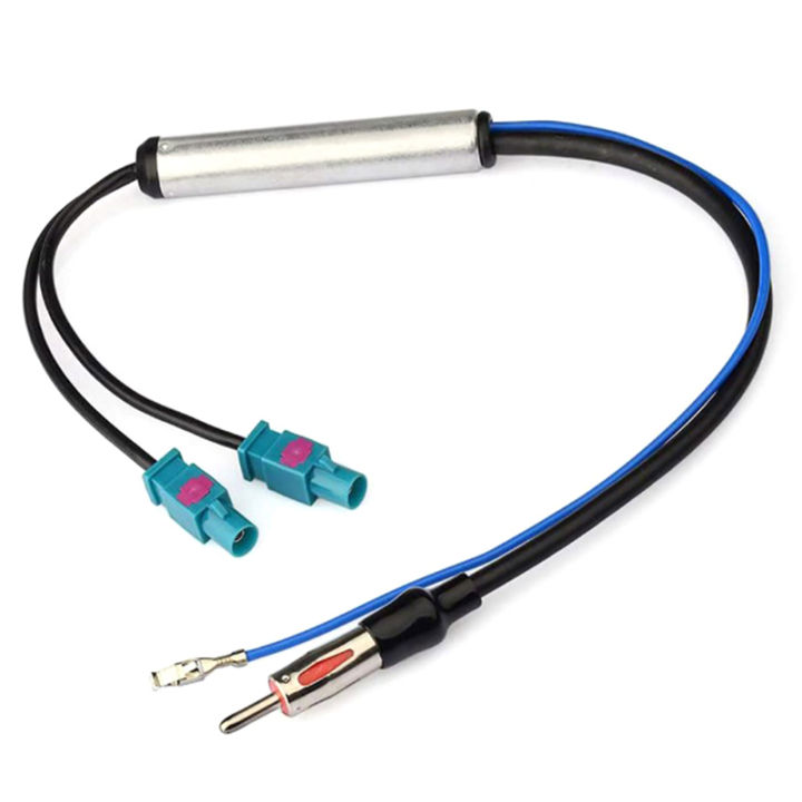 Car Stereo FM AM Antenna Signal Booster Amplifier Amp Dual Fakra DIN ...