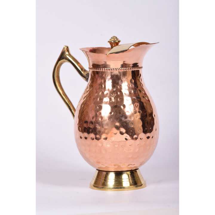 Copper Mughal Style Jug Height 8 Inch Weight 0.640 Kg 1.2 Liter ...