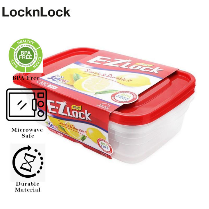 LocknLock New EZ-Lock Rectangular Container - 2.7L X 2P Set | Daraz.com.np