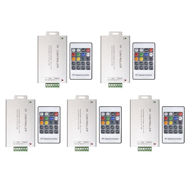 5X LED Controller 12-24V Low Pressure RF Colorful 20-Key Remote Control ...
