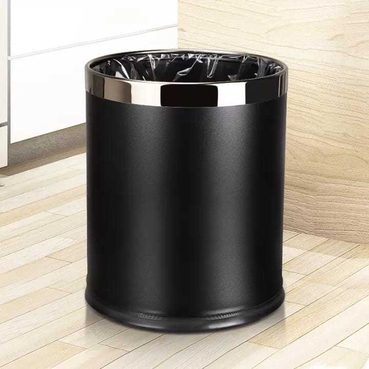 Stainless Steel Black Premium Open Top Dustbin with Bucket - 10Ltr ...