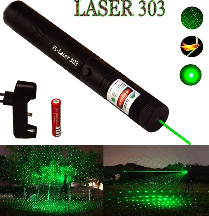 Rechargeable High Power 303 Green Laser Pointer Pen Laser Visible Beam ...