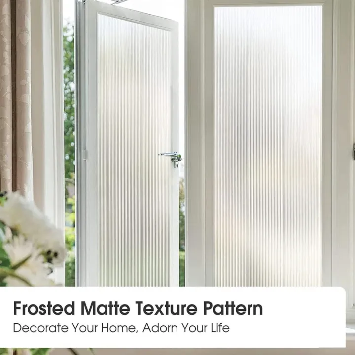 New Reeded Glass Window Privacy Film Opaque UV Protection Static ...