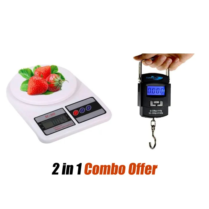 Kitchen Scale & Luggage Scale Combo – 10Kg Kitchen Weight Scale & 50Kg ...