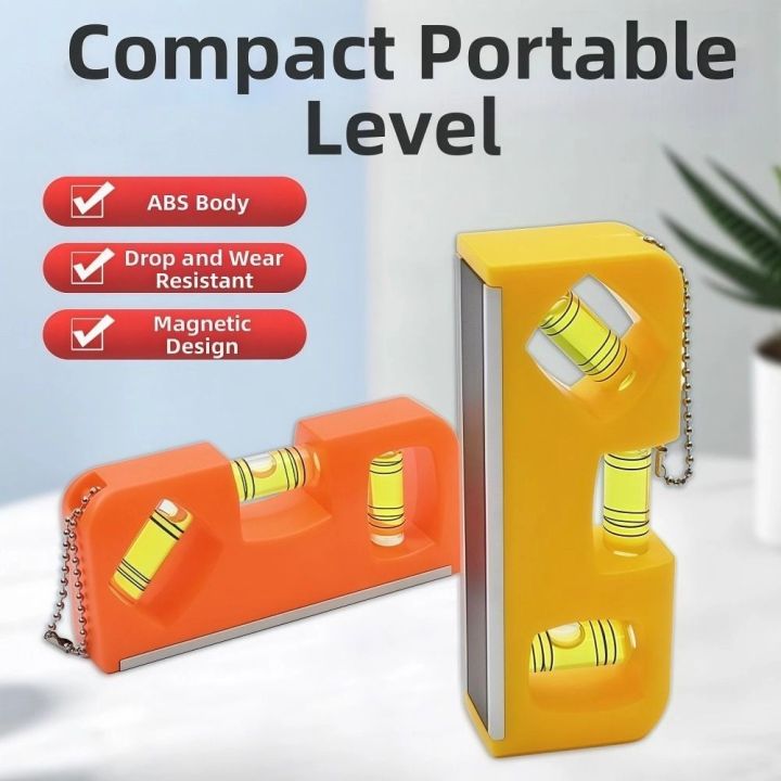 Portable Magnetic Mini Vertical Spirit Levels with Keychain 4 IN Pocket ...