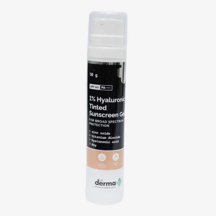 The Derma Co 1% Hyaluronic Tinted Sunscreen Gel Spf 60 PA++++ 50 G ...