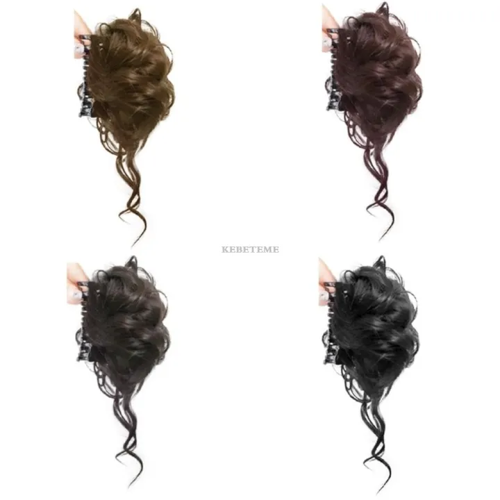 KEBETEMESimple Ball Head Wig Synthetic Hair Bun Bride Hairpiece ...