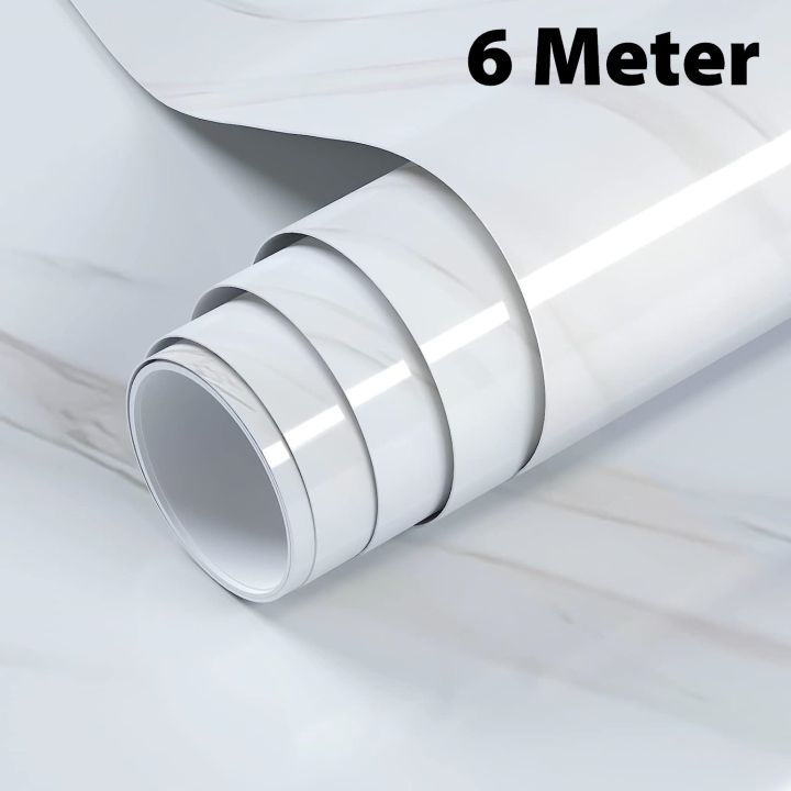2 Pack (3M*2) Marble High Gloss Self Adhesive Wallpaper | Waterproof ...