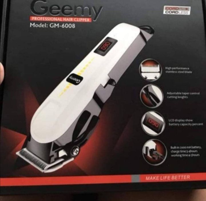 Geemy GM 6008 Professional Hair Clipper Rechargeable Hair Trimmer for ...