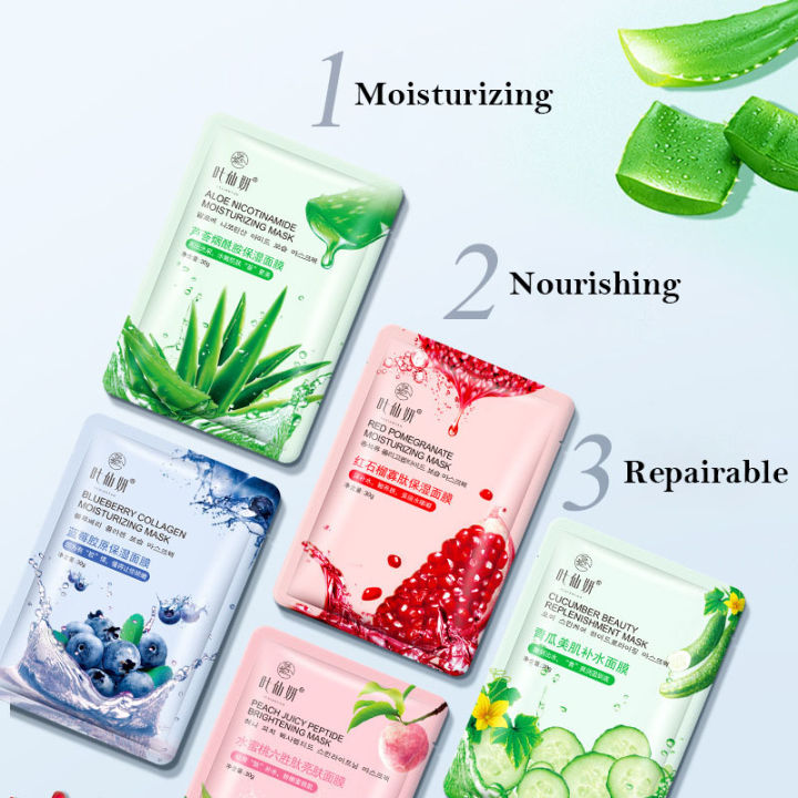 Care for facial skin, mask moisturizing cucumber aloe vera blueberry ...