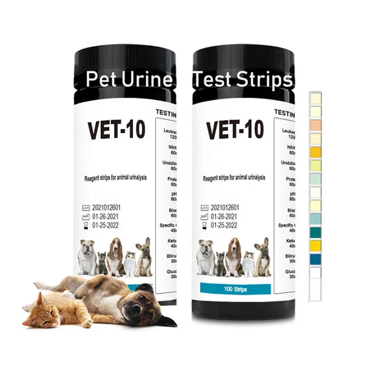 100PCS 10-Parameter Cat & Dog Urine Test Strips Cat & Dog UTI Test Kit ...