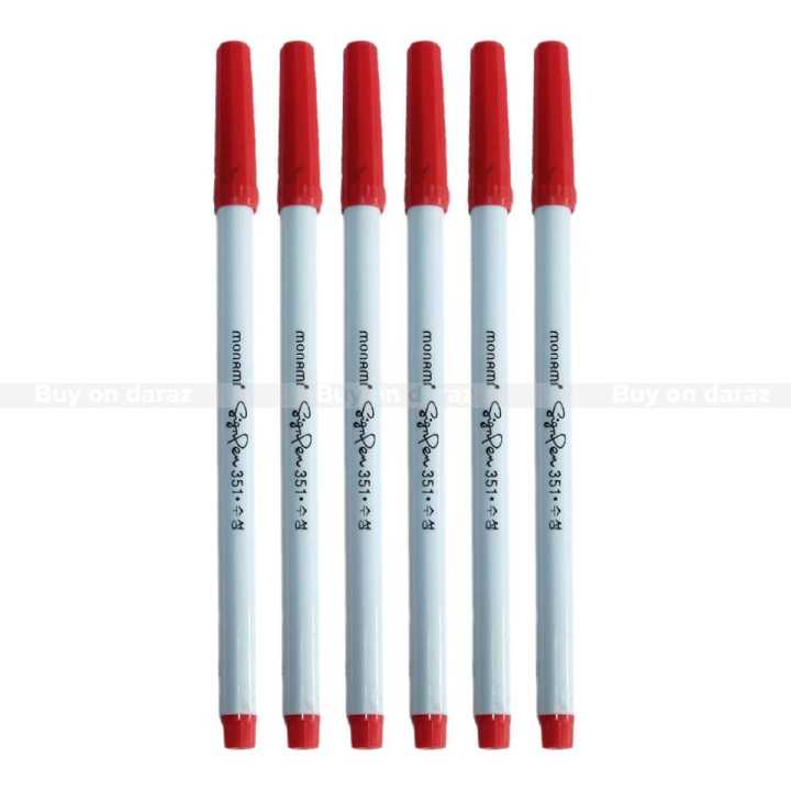 6Piece Monami Red Color Sign Pen | Daraz.com.np
