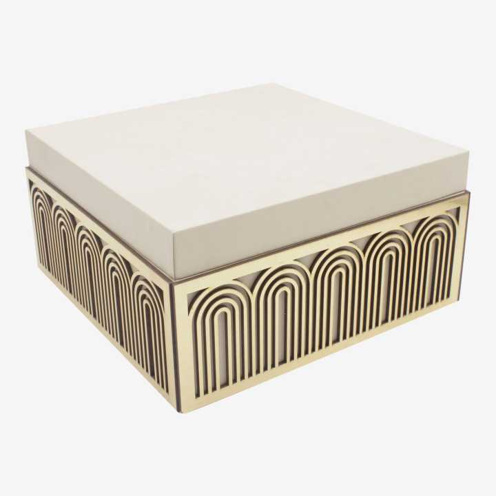 Cream/Gold Square Box 8"*8"*3" | Daraz.com.np