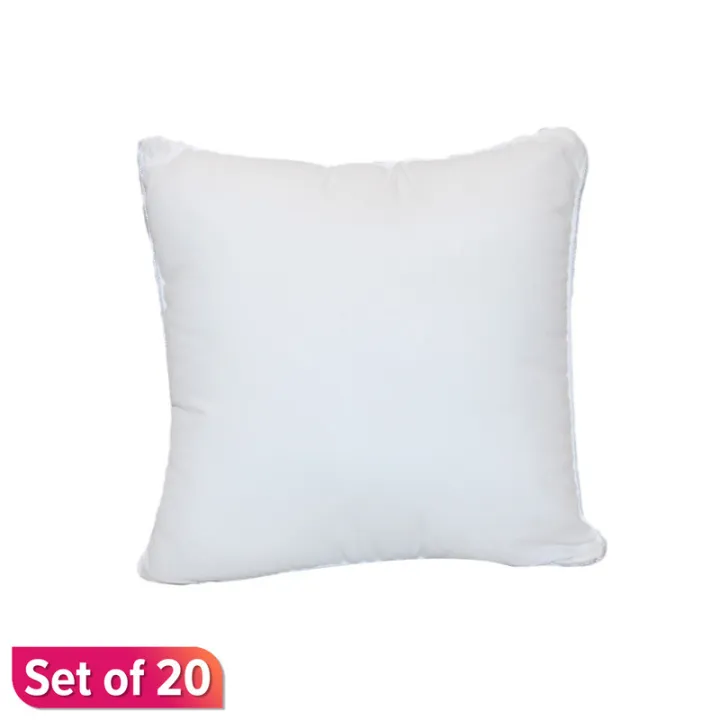 Classic White Plain Fiber Poly Cushion 16"x16" Set of 20 | Daraz.com.np