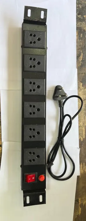 6 Slots Universal Plastic Rack Mount PDU Power Distribution Unit Power ...