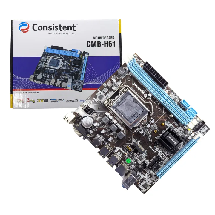Consistent DDR3 Motherboard CMB H61 With NVME slot For I3 / I5 / I7 ...