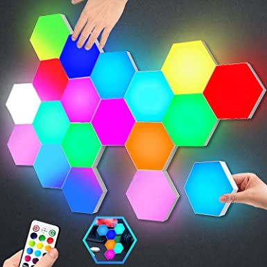 Remote Control RGB Colors Honeycomb Led Wall Lights DIY Modular Touch ...