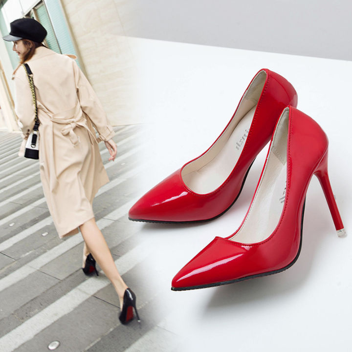 Pointed High Heels 2024 New French Girl Job Interview Stiletto Heel ...