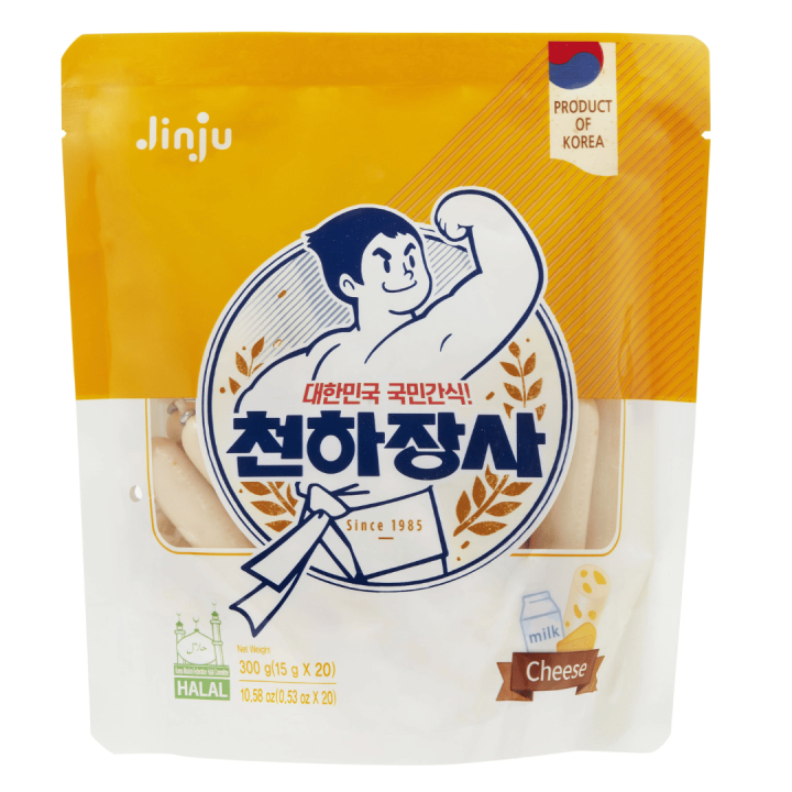 Jinju Fish Sausage (Cheese Flavor) (20pc*15gm/Pkt) (Total-300gm ...