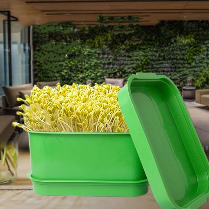 Sprouting Kit With Cover Seed Sprouter Tray Plastic Green Sprout Dish ...