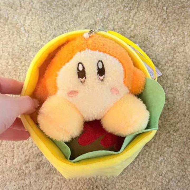 Food Series Kawaii Pink Kirby Keychain Soft Japanese Style Waddle Dee ...