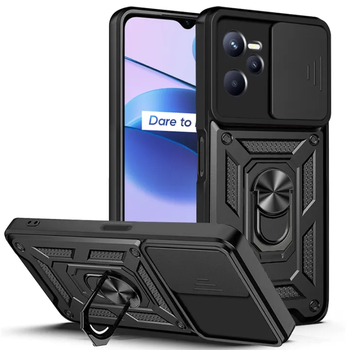 Vantime for Realme C35 Case Stand Slide Lens Cover Shockproof Hard ...