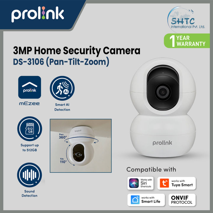 Prolink 3MP Full HD : 2304 x 1296px - Home Security Camera Wifi IP Camera Wireless - Pan/Tilt ...