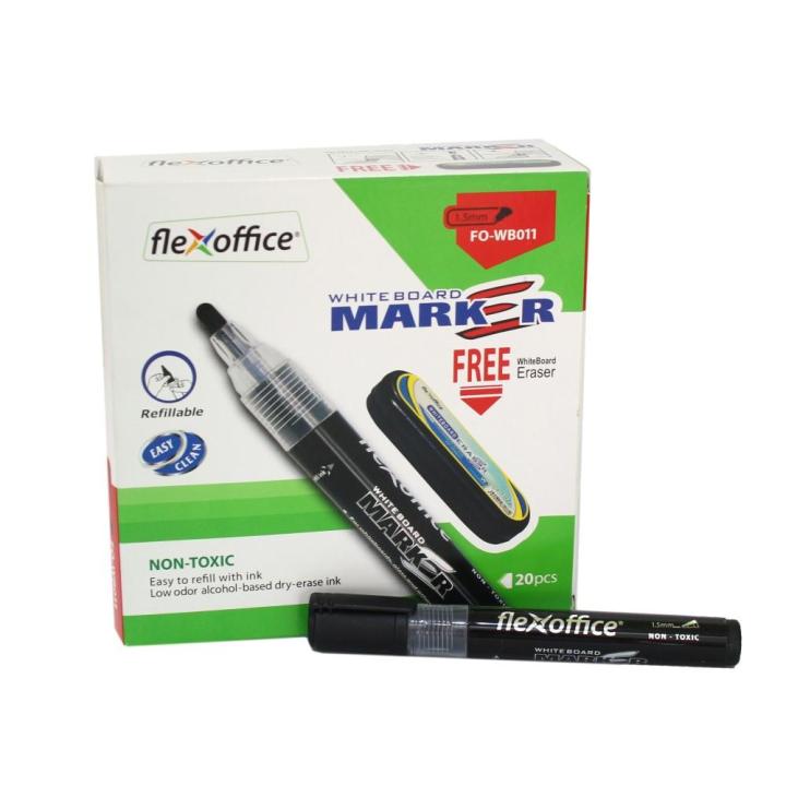 Flex Office Board Marker 1 packet (Set Of 20 pcs) Free Duster By ...