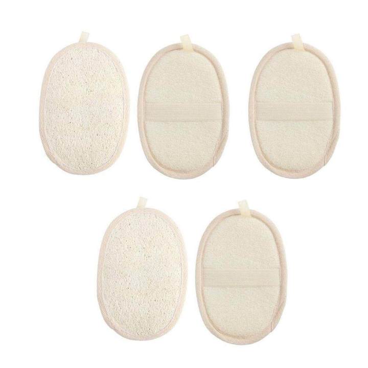 5pcs/set Natural Loofah Luffa Pad Body Skin Exfoliation Scrubber Bath ...