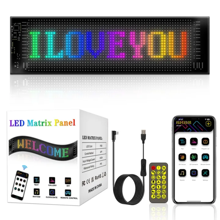 (GGBR) LED Matrix Panel Flexible Screen Display Car Windshield ...