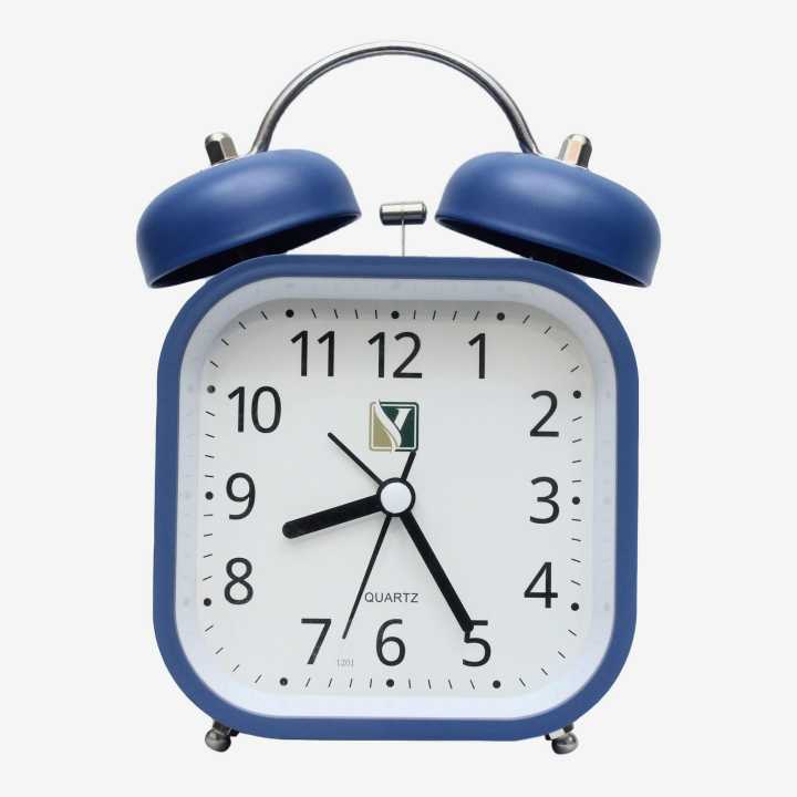 Bell Design Blue Color Analog Table Alarm Clock | Daraz.com.np