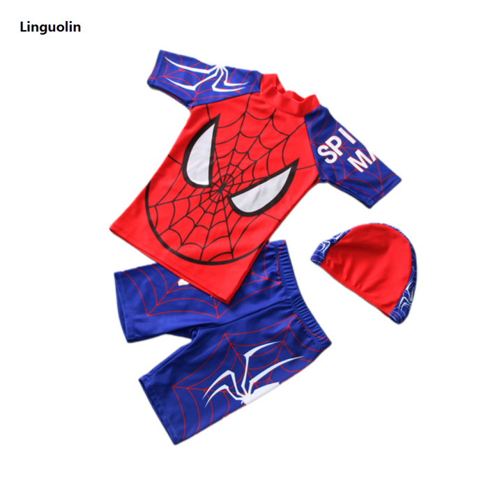Linguolin bellylady 3Pcs/Set Kids Boys Swimwear Top+Pants+Swimming Cap ...