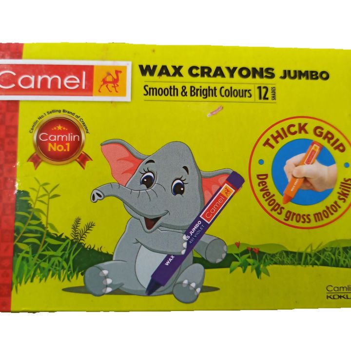 Camel Wax Crayons Jumbo Smooth And Bright Colours 12pcs | Daraz.com.np