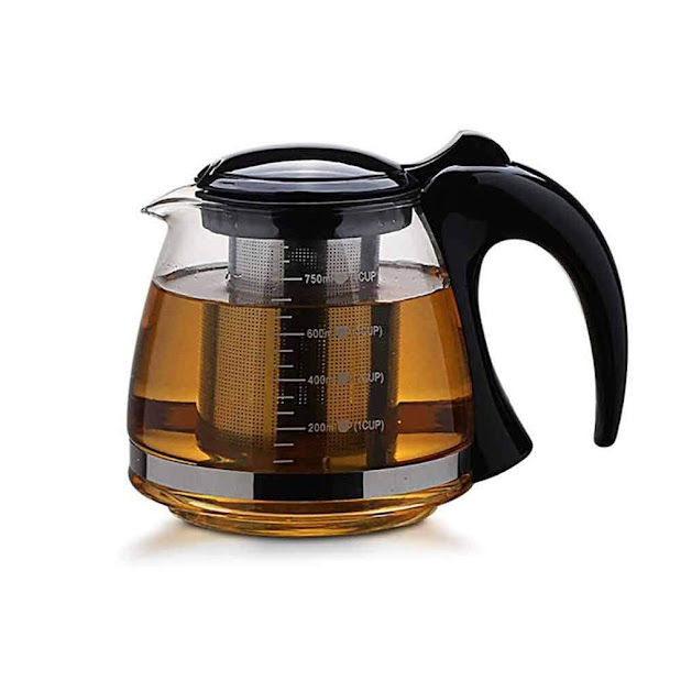 Glass Teapot 750ml with Removable Steel Tea Infuser Filter | Daraz.com.np