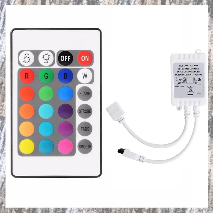 24 Keys Remote Control+ LED Controller Control Box DC12V for 5050 2835 ...