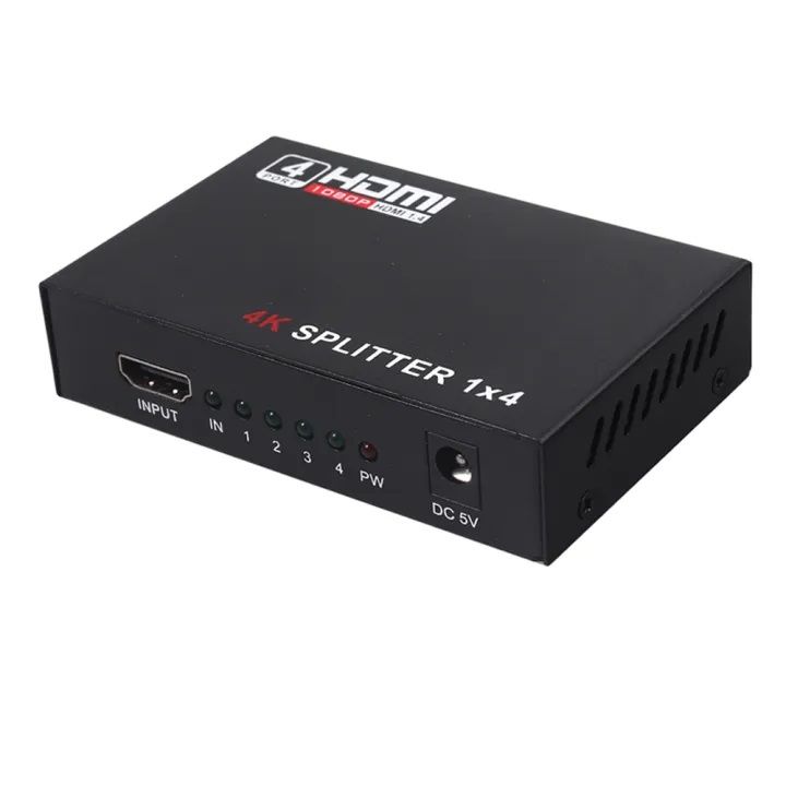 4 Port HDMI Splitter Adapter 4K Hub Multi Splitter & Amplifier 1 Input ...