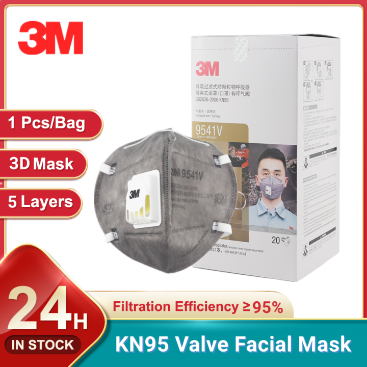 3M Mask 9541V/9542V Reusable Approved Mascarilla Valve Organic KN95 Gas Safety Individual ...