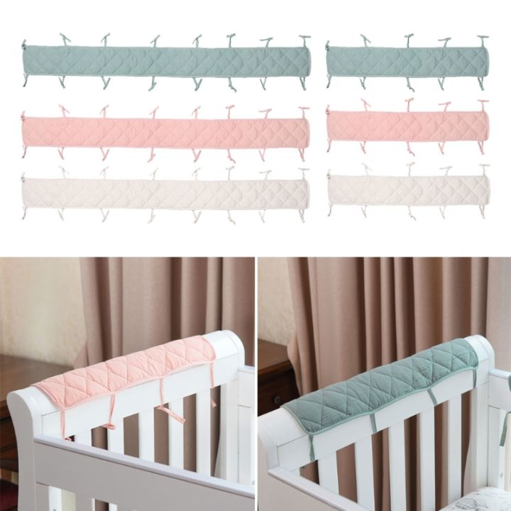 Cotton Crib Protection Wrap Edge Baby Anti-bite Solid Color Bed Bumper ...